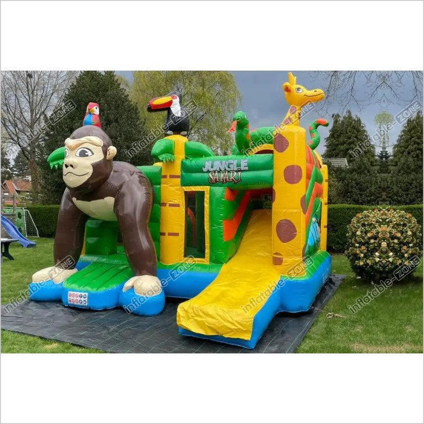 Outdoor Bouncy Castle Combo Jungle Jump Large Inflatables Safari Bounc ...