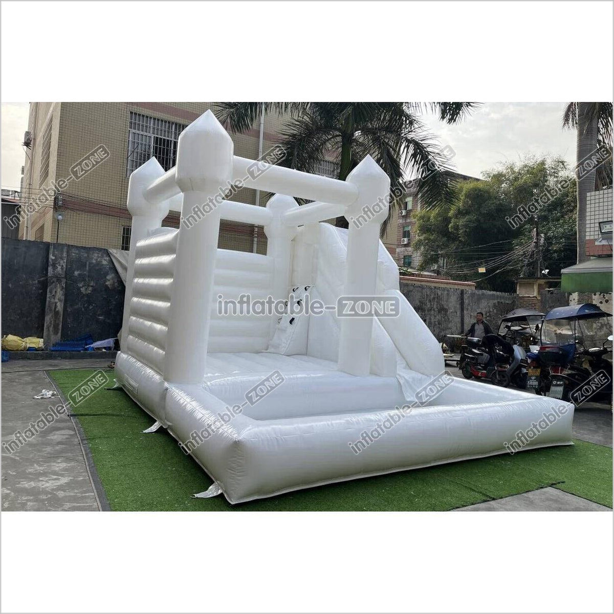 Backyard Bounce House Party Slide Combo Inflatable Bouncer White Weddi ...