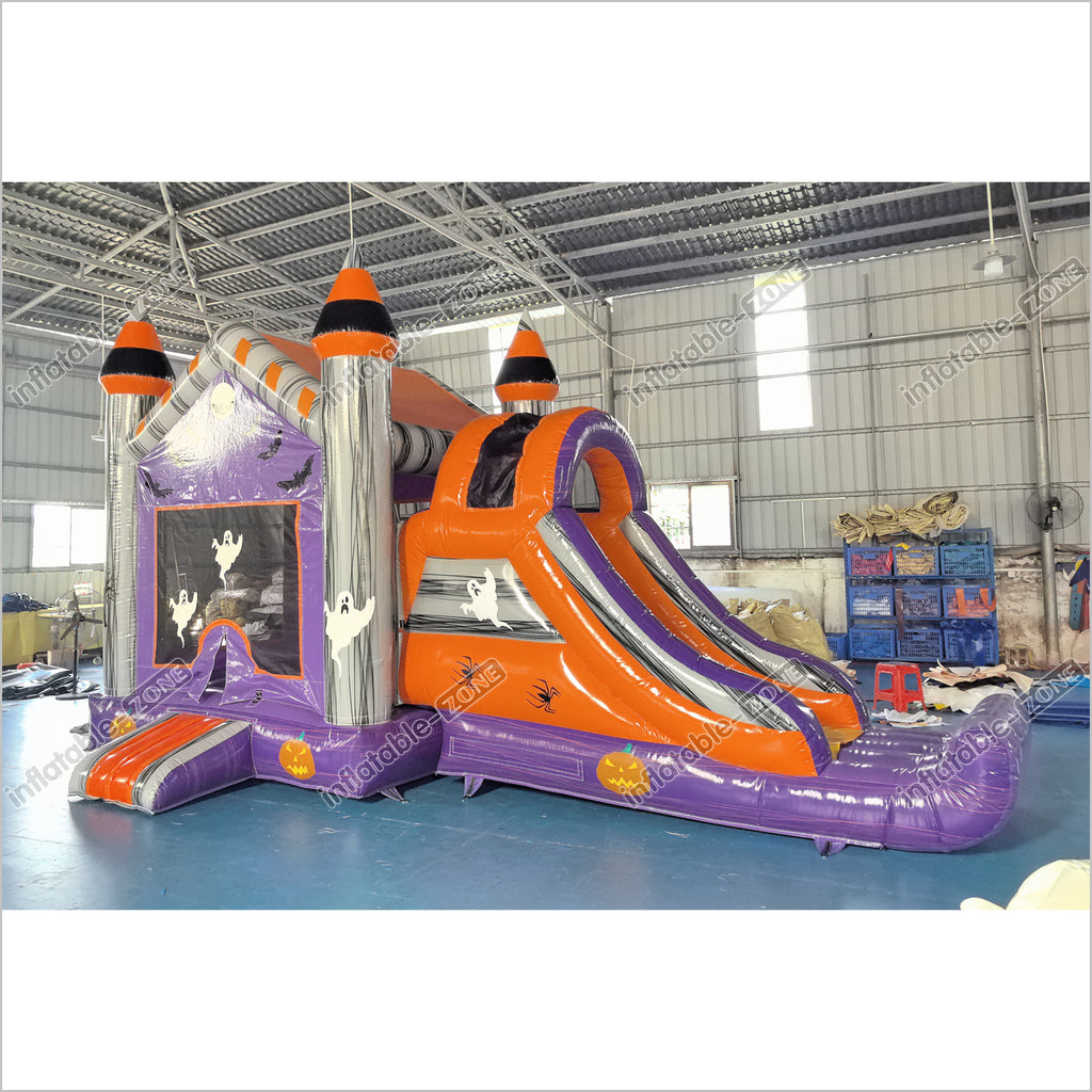 Bounce House Halloween Happy Hop Inflatable Slide Ghost On Pumpkin Bou