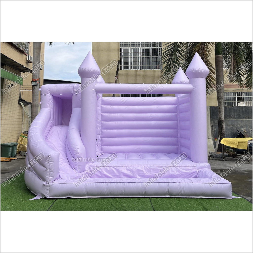 Light Purple Bounce House Wedding Jumping Castle Combo Slide Inflatabl