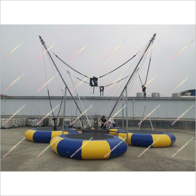 Outdoor Kids And Adult Inflatable Bungee Jump Commercial Business 4 In