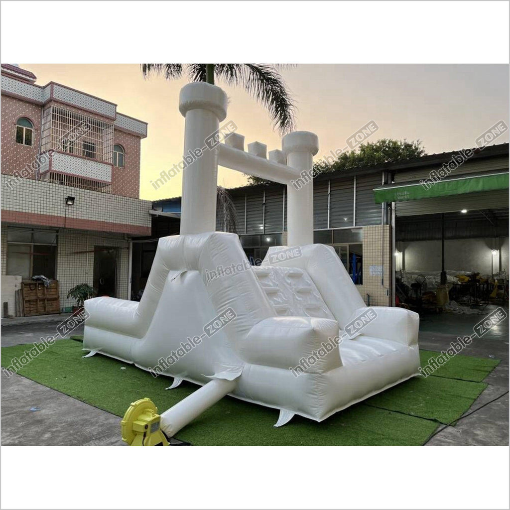 Inflatable White Bounce House With Slide Castle Wedding Jumping Castle ...