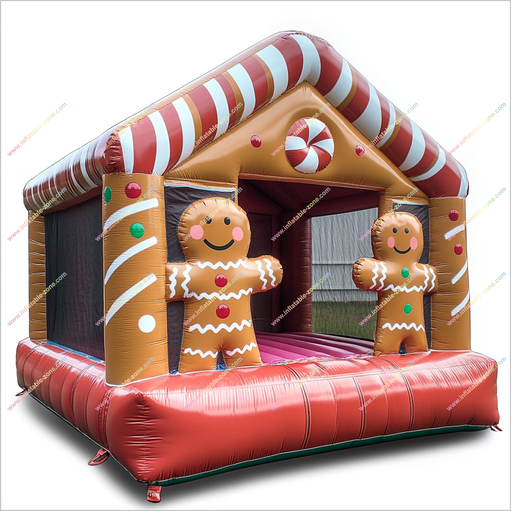 Christmas Gingerbread House Bounce Around Inflatable Bouncer Play Smal