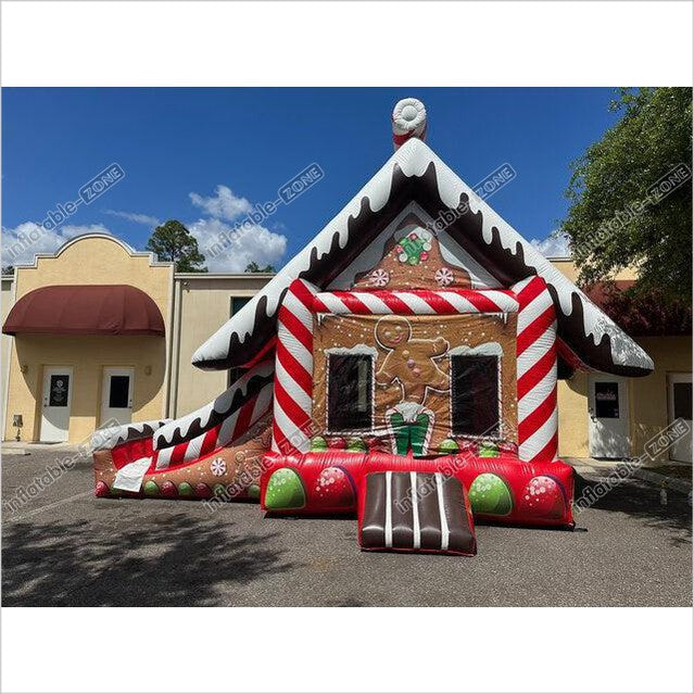 Christmas Bouncy Castle Waterslide Combo Rental Gingerbread Bounce Hou