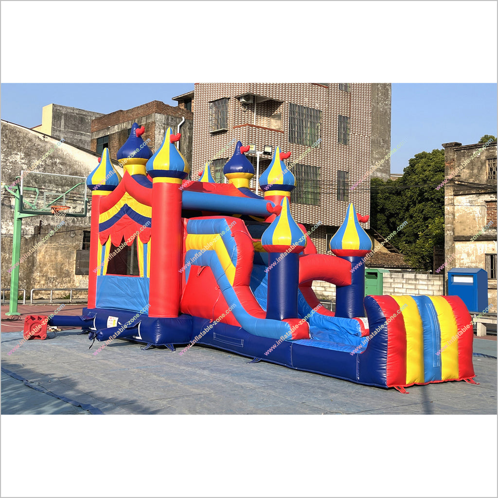 Circus Colours Inflatable Combos Bouncy Castle Slide And Pool Inflatab