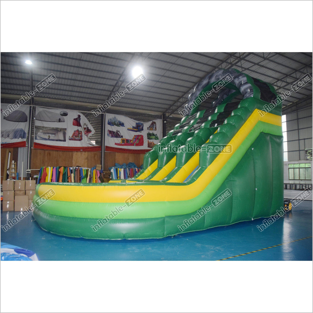 Green Marble Wave Curve Inflatable Water Slide Large Inflatable Water