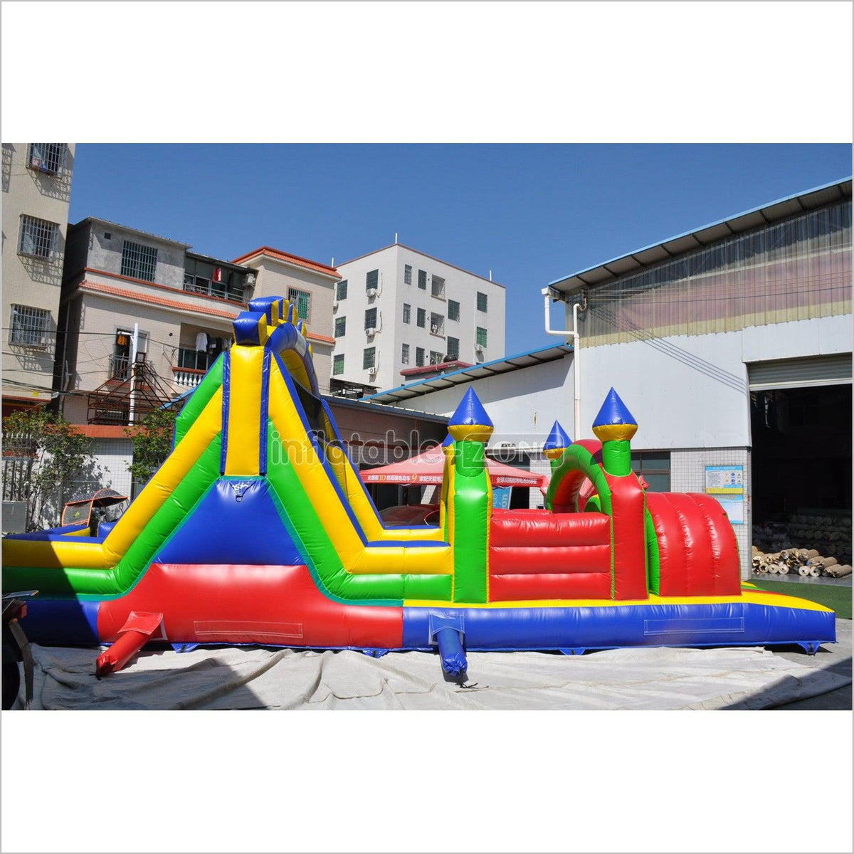 Inflatable Obstacle Course Out Sports Game Race With Obstacles Bounce ...