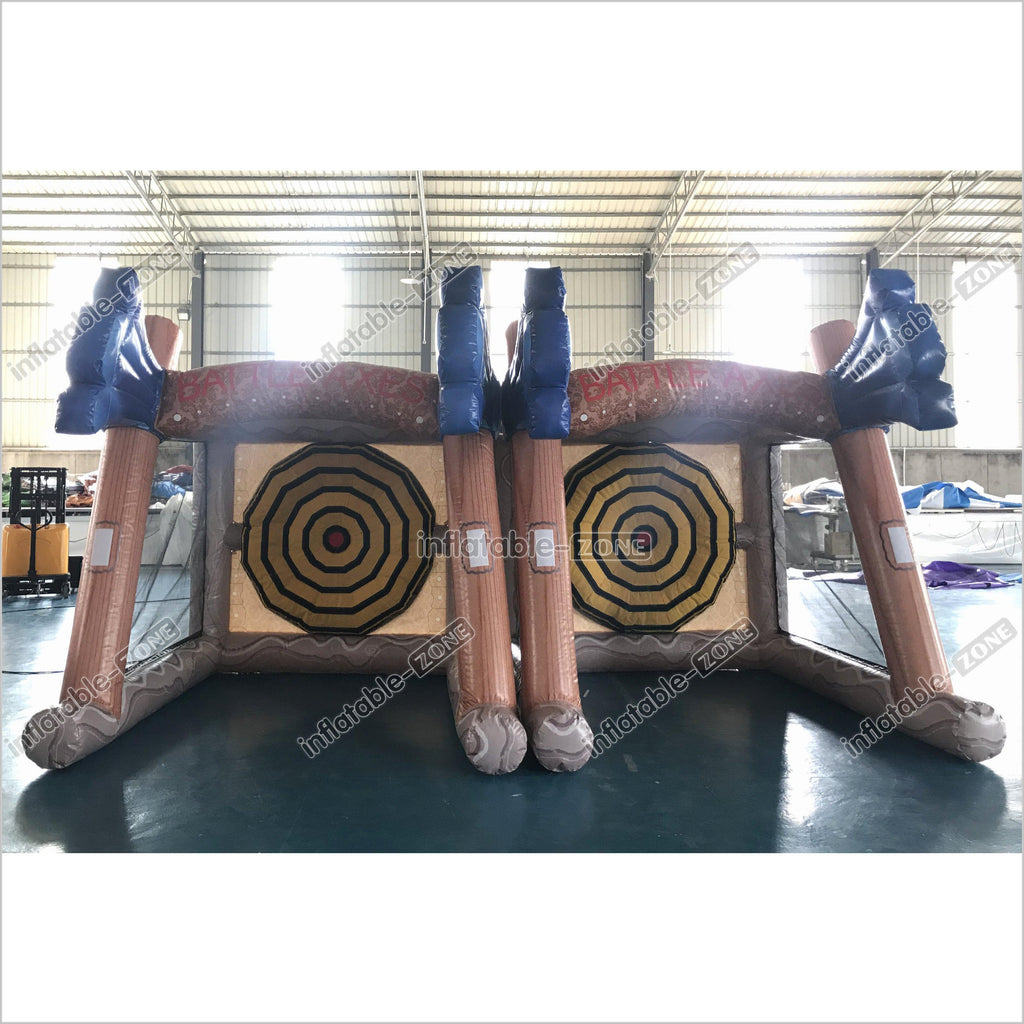 Interactive Inflatable Double Battle Axes Throwing Games Inflatable Ta
