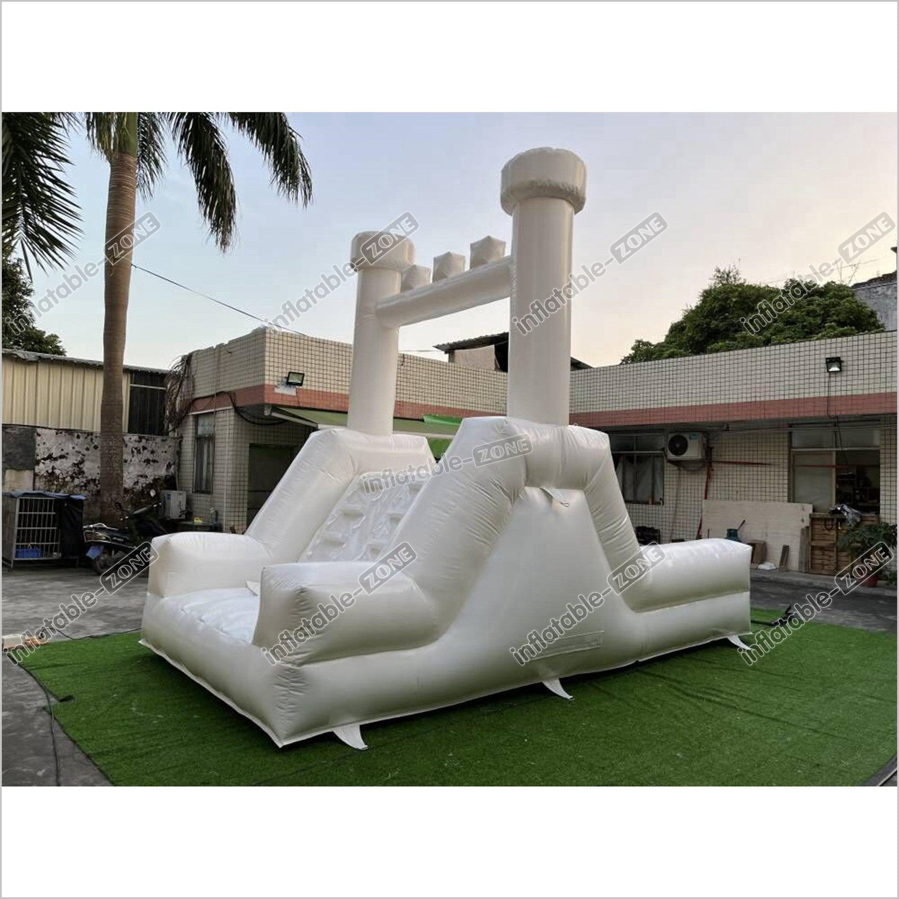 Inflatable White Bounce House With Slide Castle Wedding Jumping Castle ...