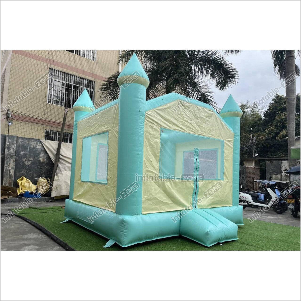 Fun Green Bouncy Castle With Small Slide Best Outdoor Inflatable Bounc ...