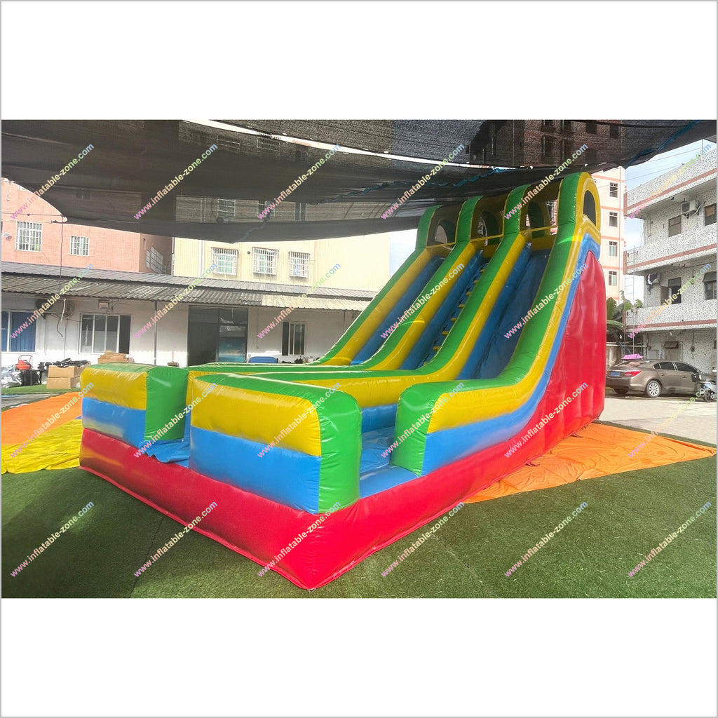 Giant Inflatable Double Lane Slide Funny Interesting Commercial Inflat