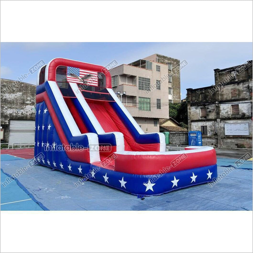 Americana Stars Giant Inflatable Water Slide Commercial Inflatable Poo