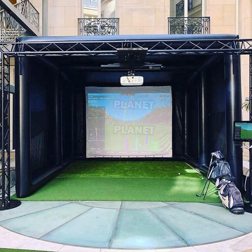 Golf Training Simulator Inflatable Screen Tent Weatherproof Projector