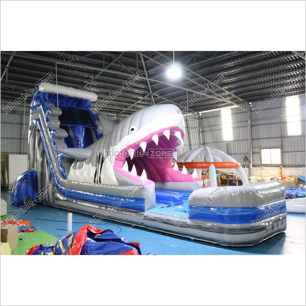 Happy Inflatable Shark Slide Party Blow Up Commercial Inflatable Water ...