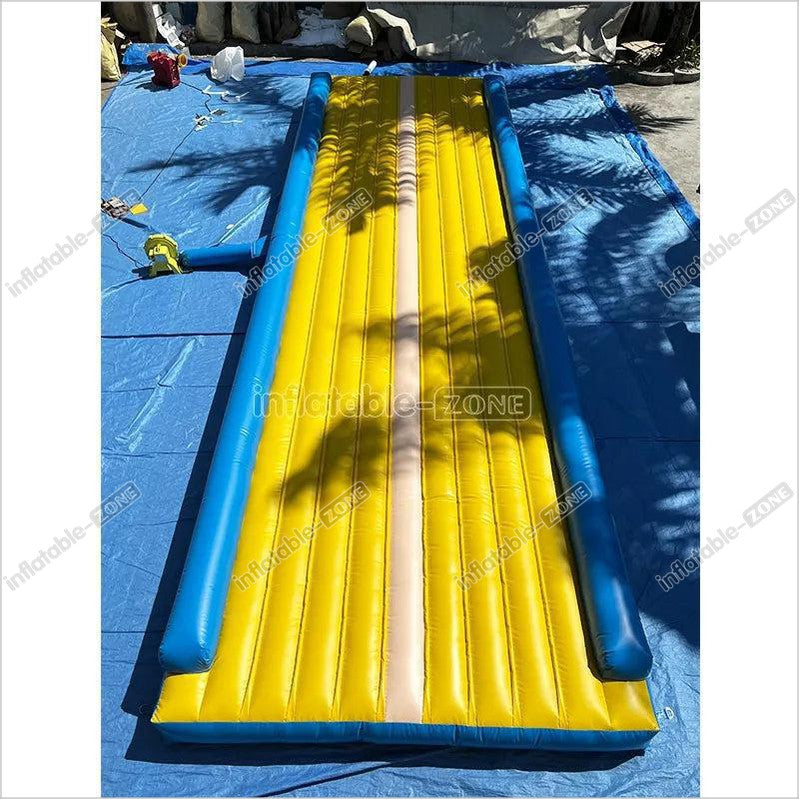 Blue And Yellow Tumbling Mat For Cheerleading Flipping Skills, Air Tra