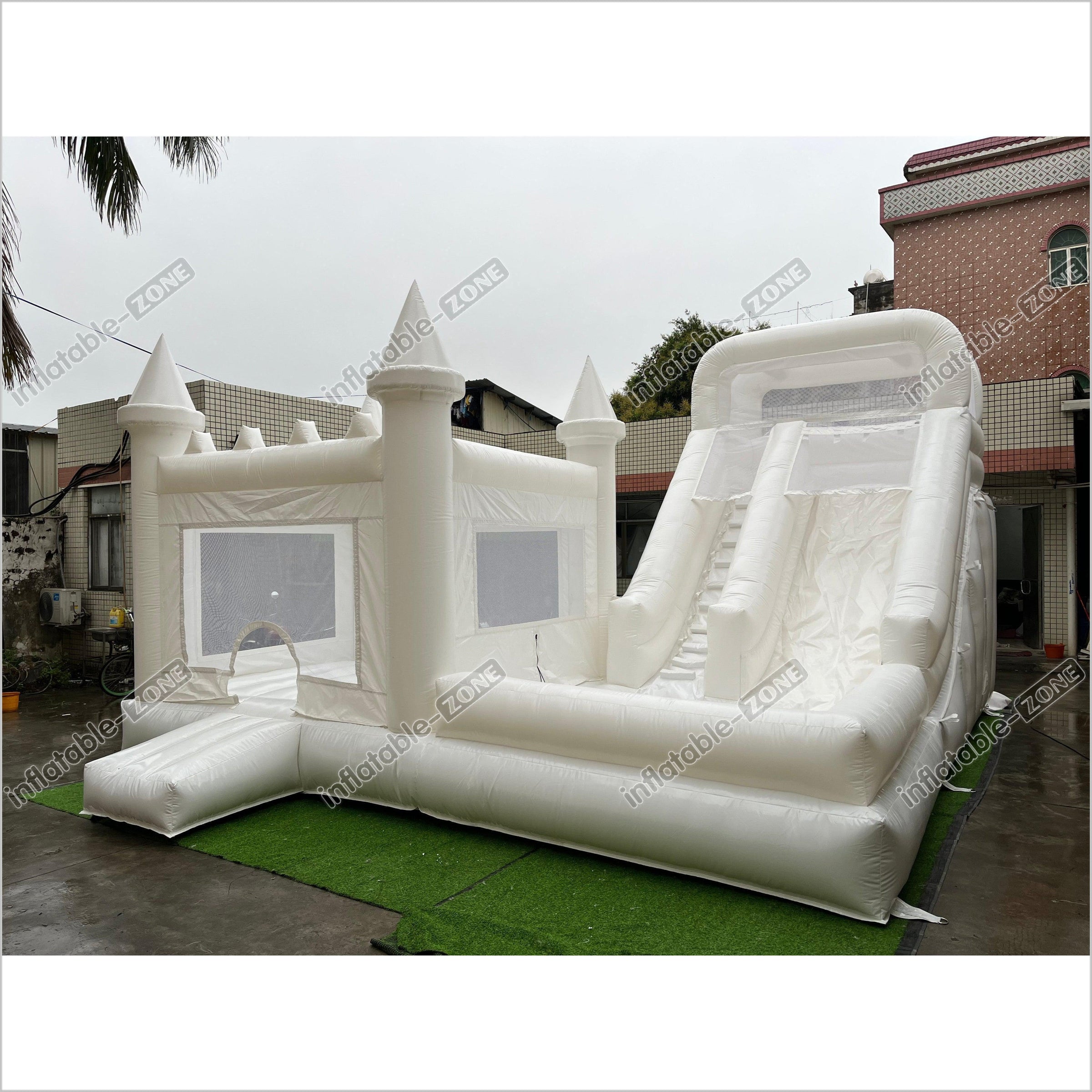 White Custom Inflatable Wedding Bounce Castle White Bounce House Castl