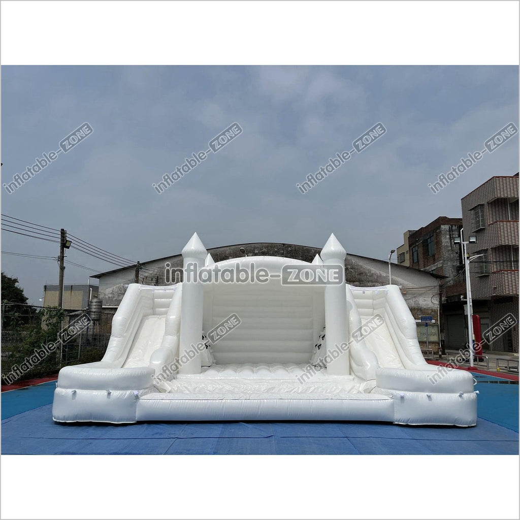 White Bouncer Castle Inflatable Water Slide Wedding Jumpy House Castle ...