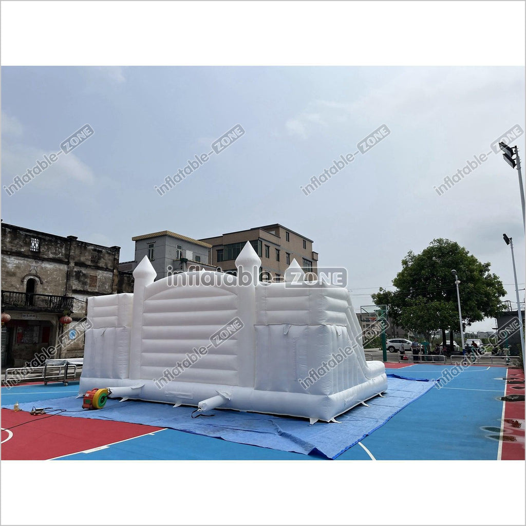 White Bouncer Castle Inflatable Water Slide Wedding Jumpy House Castle ...