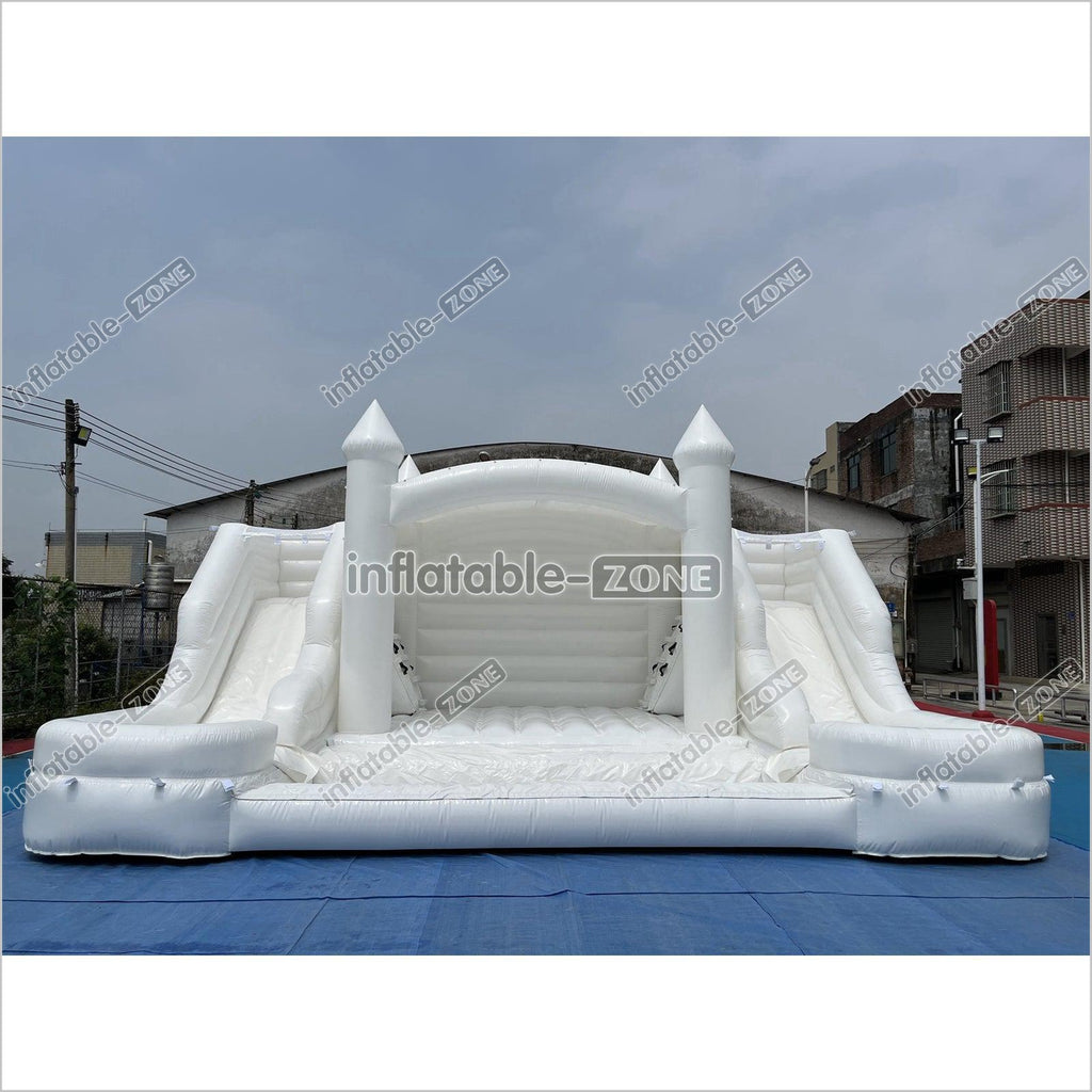 White Bouncer Castle Inflatable Water Slide Wedding Jumpy House Castle ...