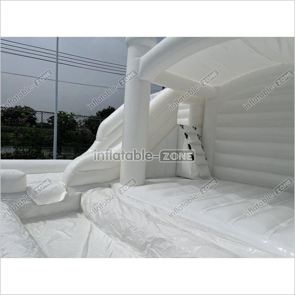 White Bouncer Castle Inflatable Water Slide Wedding Jumpy House Castle ...