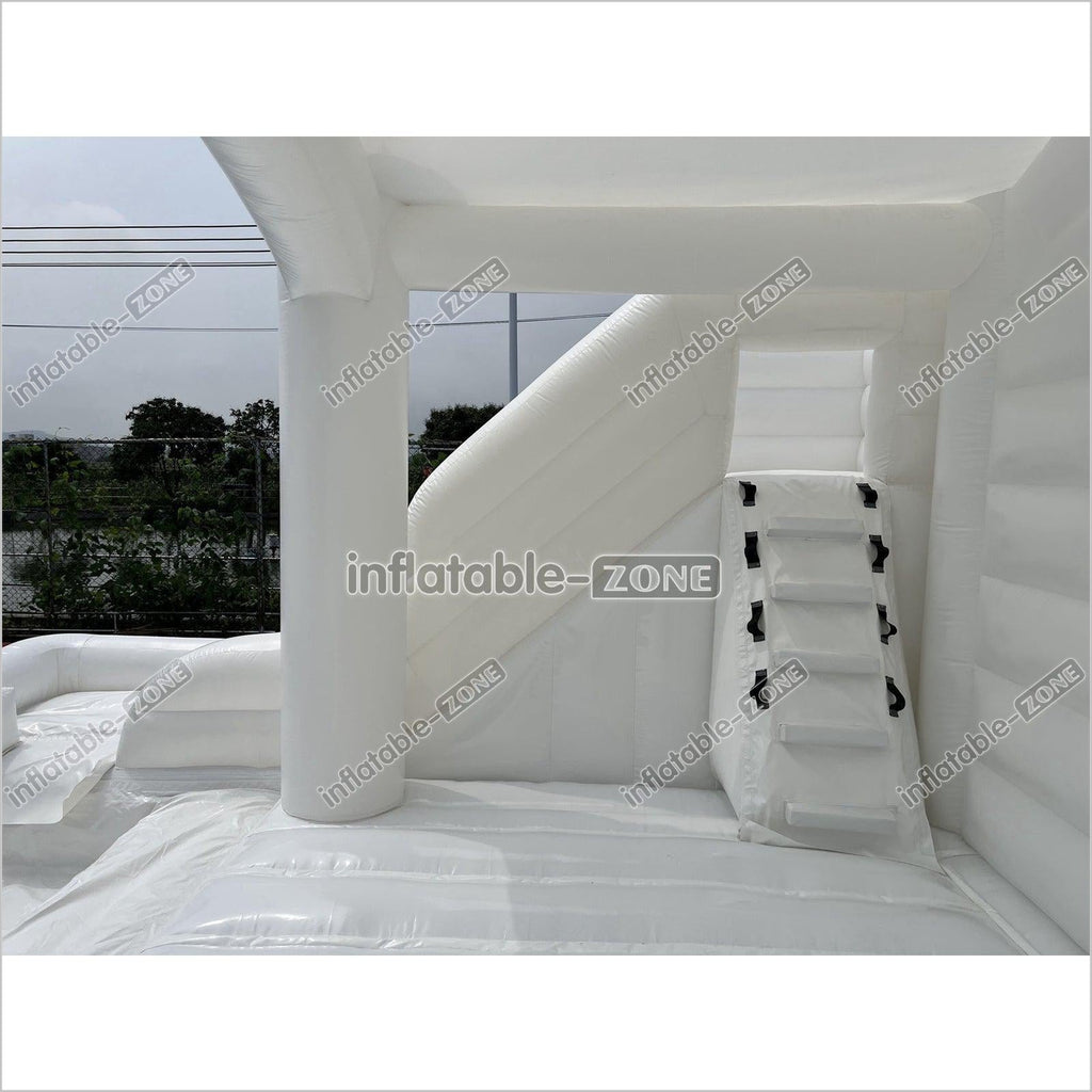 White Bouncer Castle Inflatable Water Slide Wedding Jumpy House Castle ...