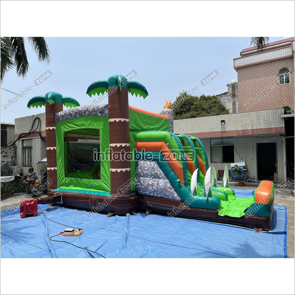 Inflatable Dinosaur Bounce House With Slide Rainforest Bouncy House ...