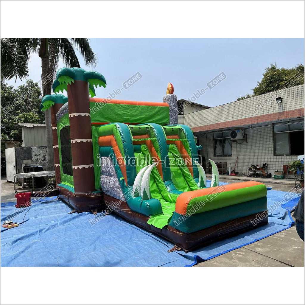 Inflatable Dinosaur Bounce House With Slide Rainforest Bouncy House ...