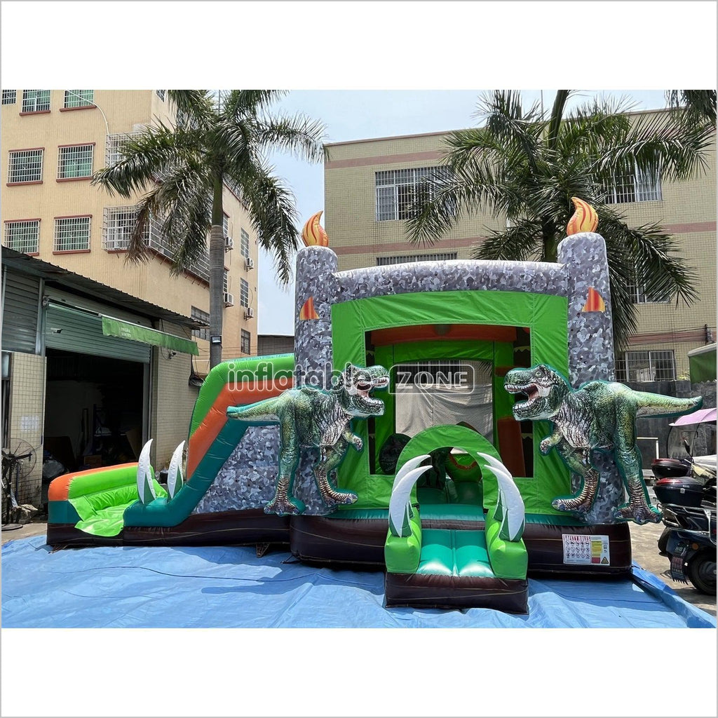 Inflatable Dinosaur Bounce House With Slide Rainforest Bouncy House ...