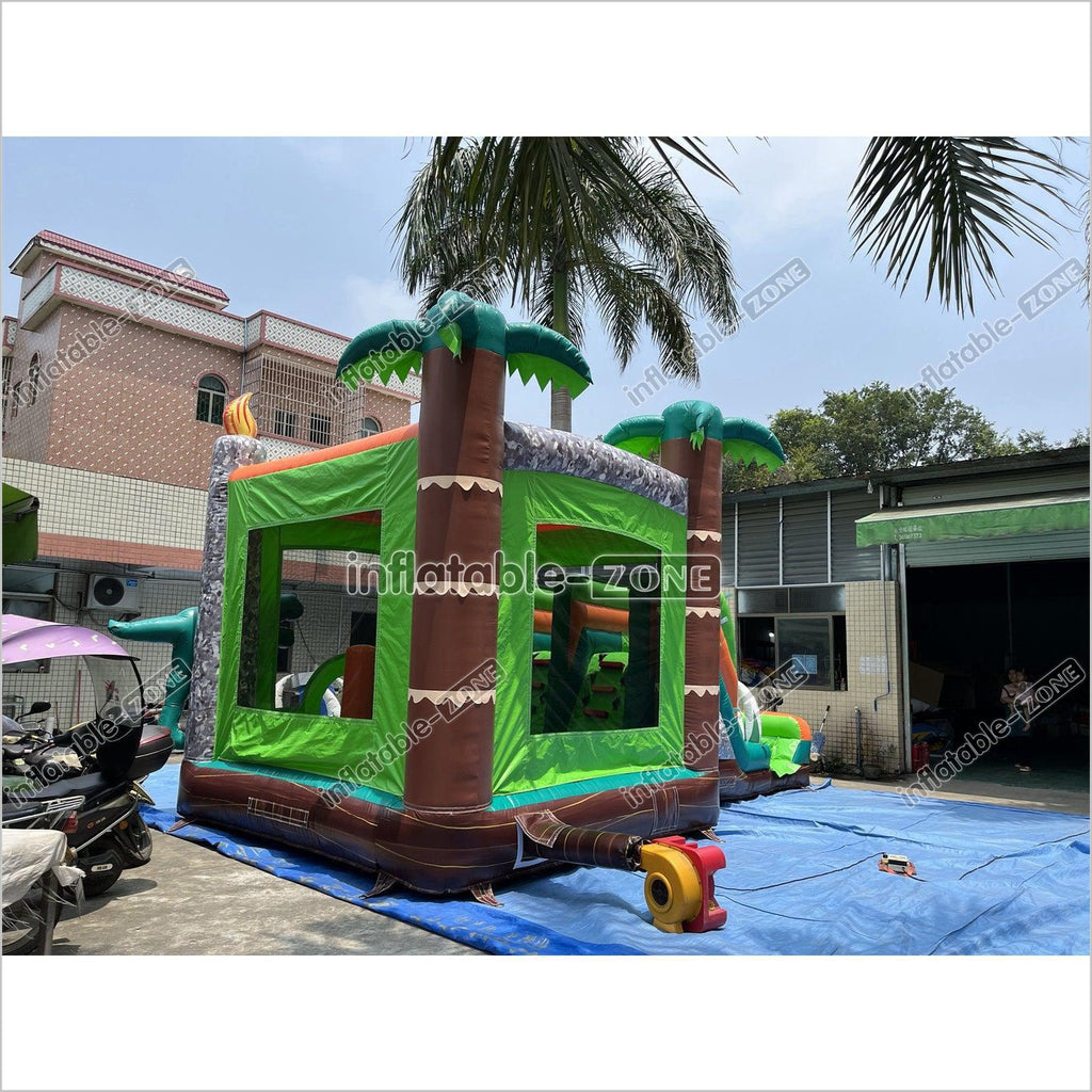 Inflatable Dinosaur Bounce House With Slide Rainforest Bouncy House ...