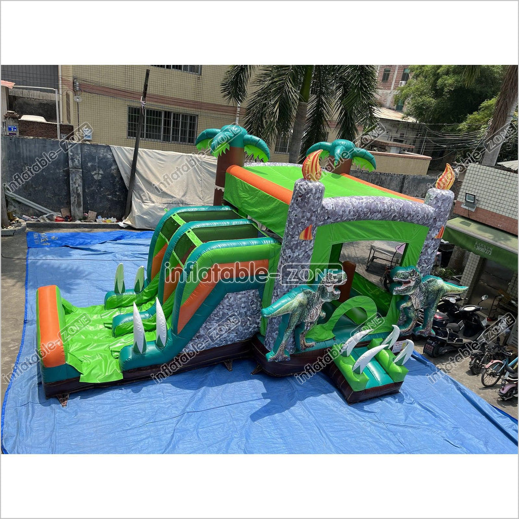 Inflatable Dinosaur Bounce House With Slide Rainforest Bouncy House ...