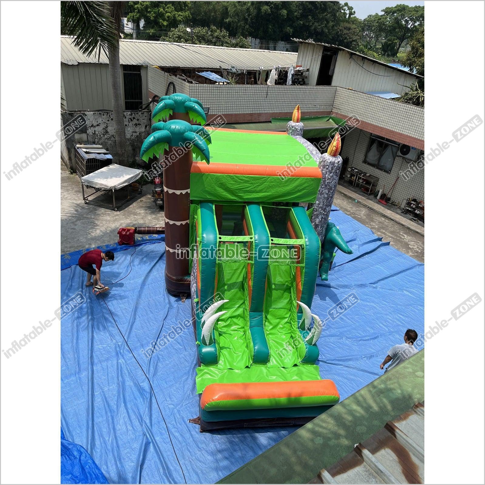 Inflatable Dinosaur Bounce House With Slide Rainforest Bouncy House ...
