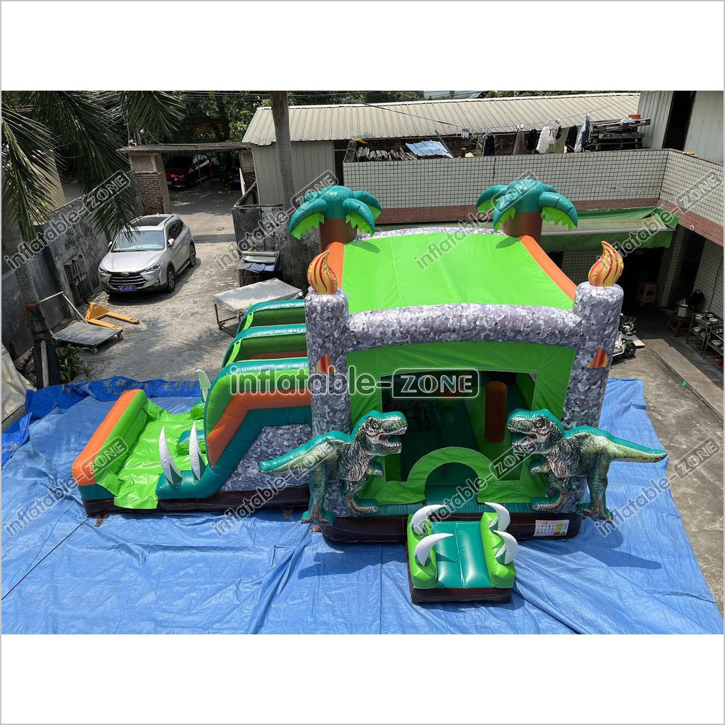 Inflatable Dinosaur Bounce House With Slide Rainforest Bouncy House ...
