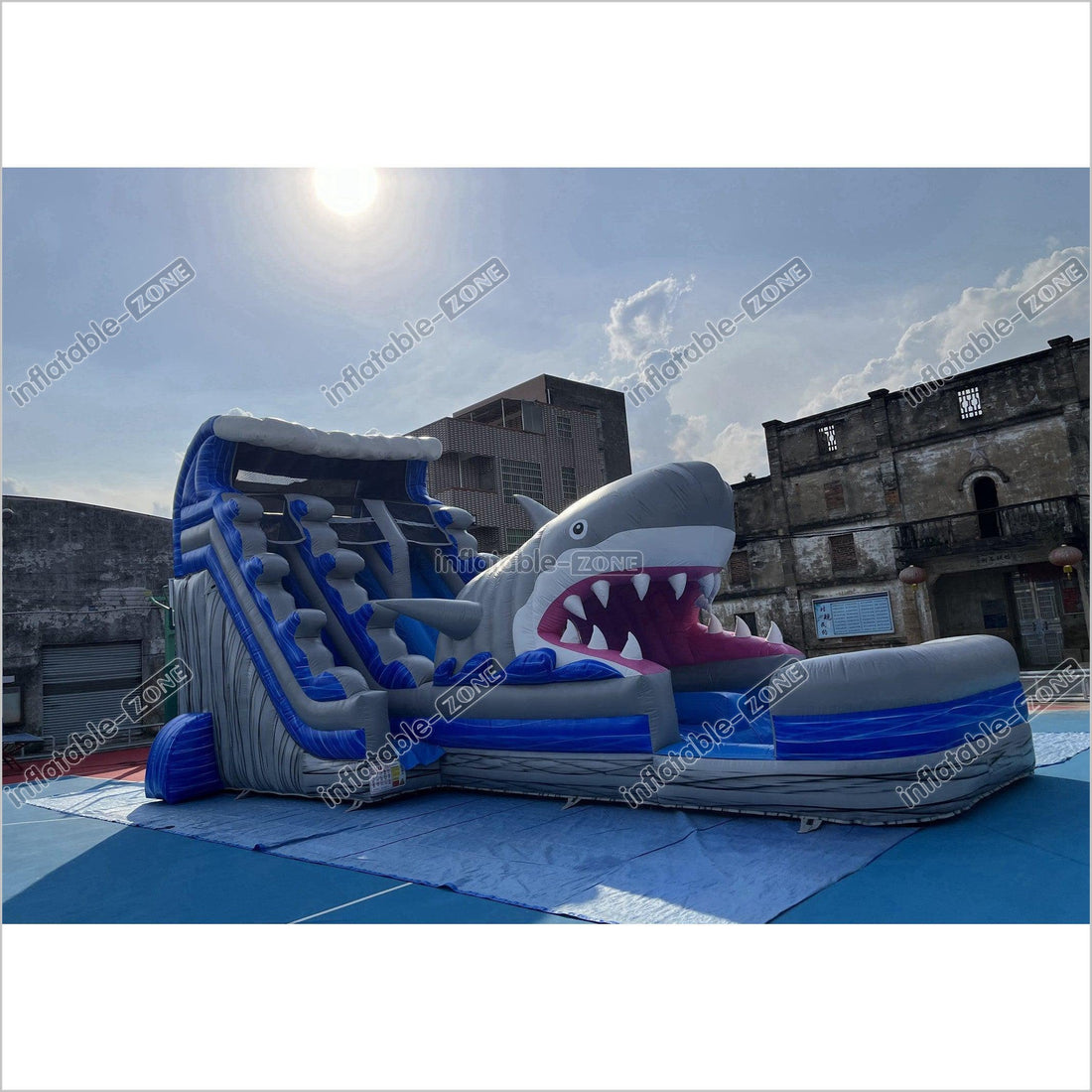 Commercial Grade Inflatable Water Slide Shark Blow Up Water Slide Infl