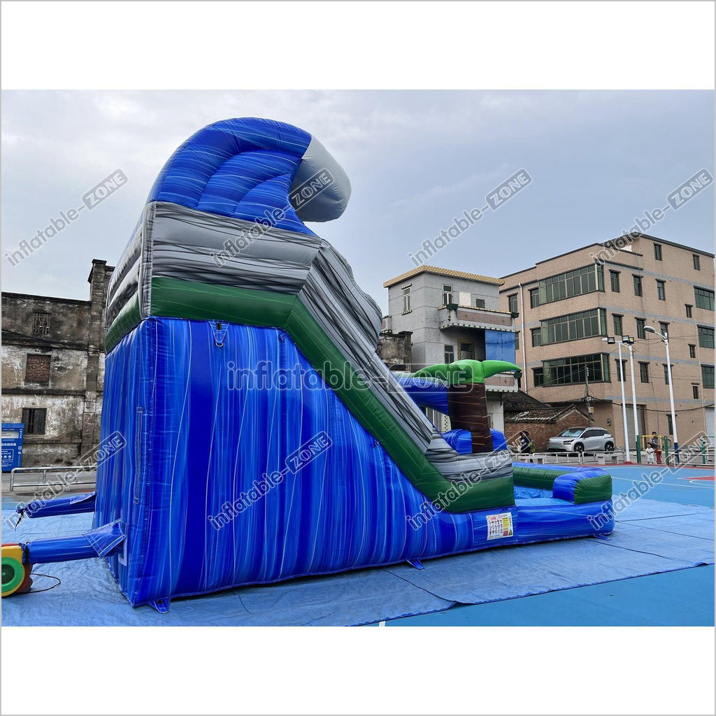 Inflatable Water Slide Sea Color Giant Blow Up Water Slide Beach Theme ...