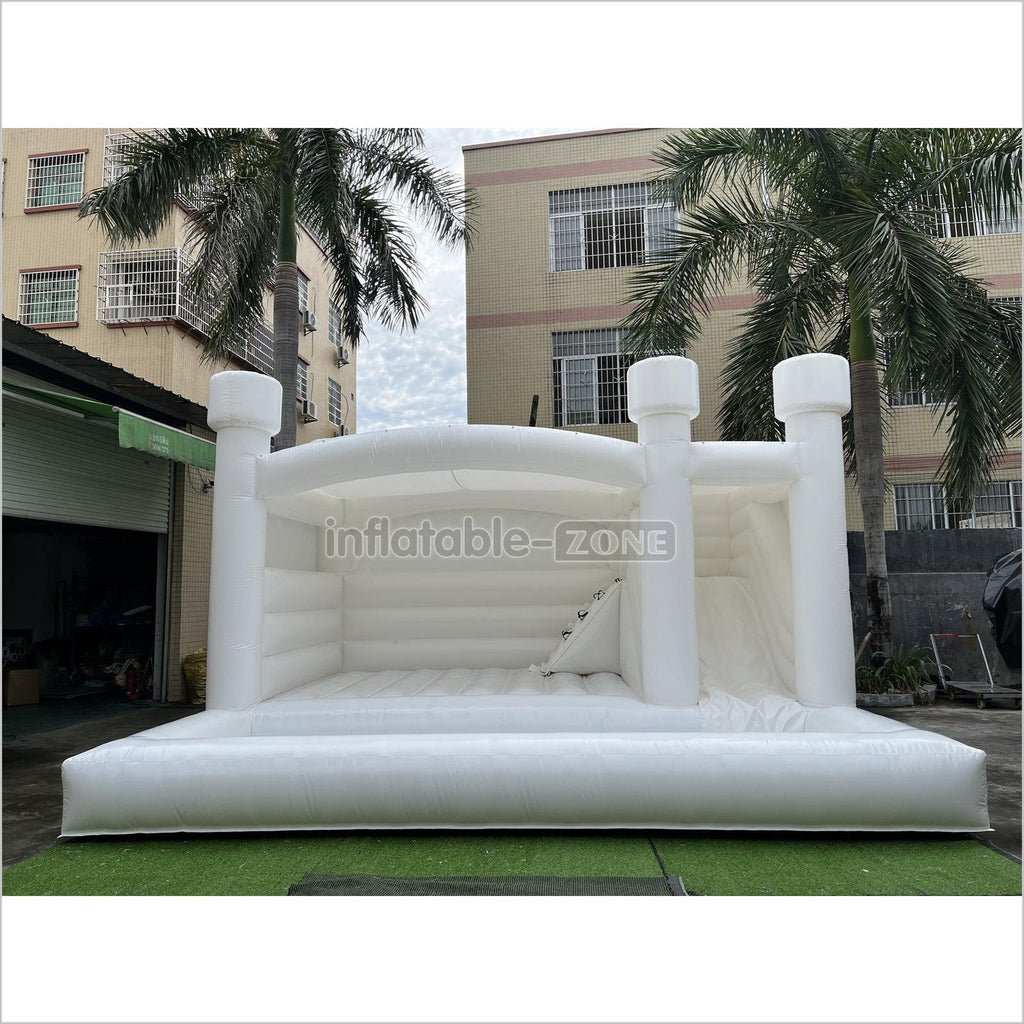 Inflatable White Bounce Castle With Slide Inflatable Water Balloon Poo ...