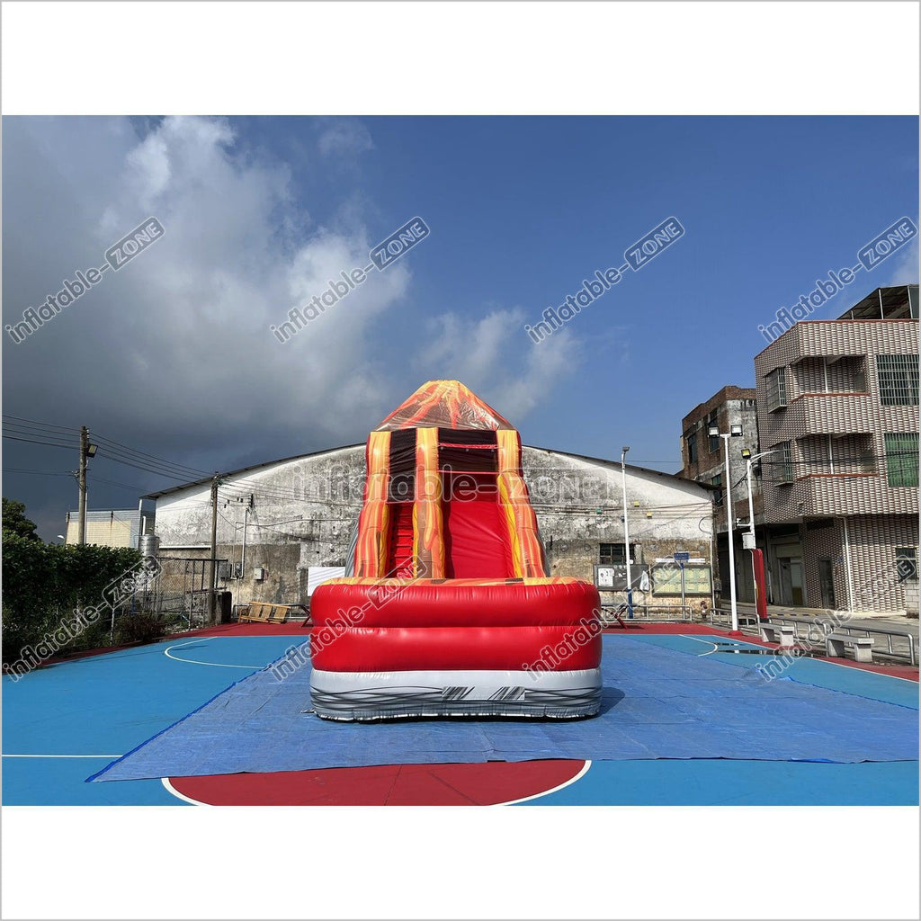 Inflatable Volcano Water Slide Blow Up Magma Color Water Slide Factory ...