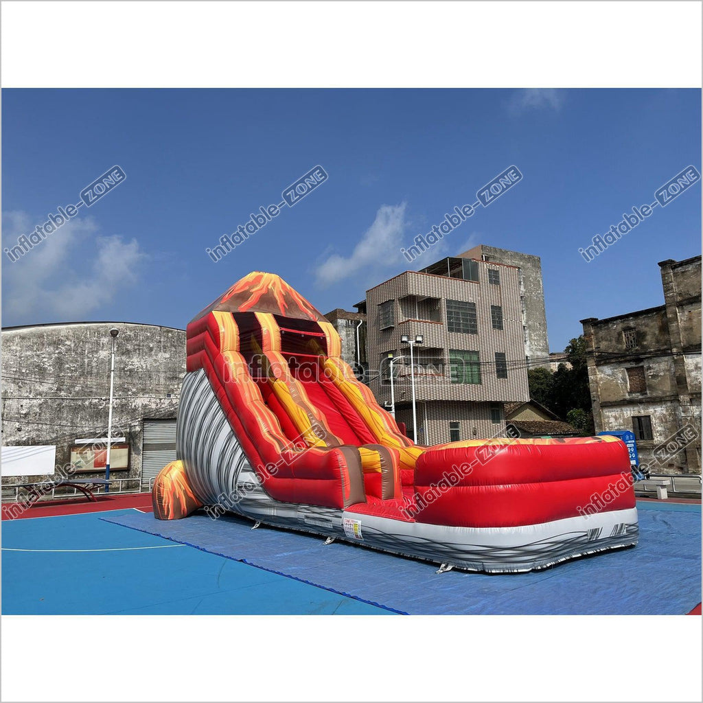 Inflatable Volcano Water Slide Blow Up Magma Color Water Slide Factory ...