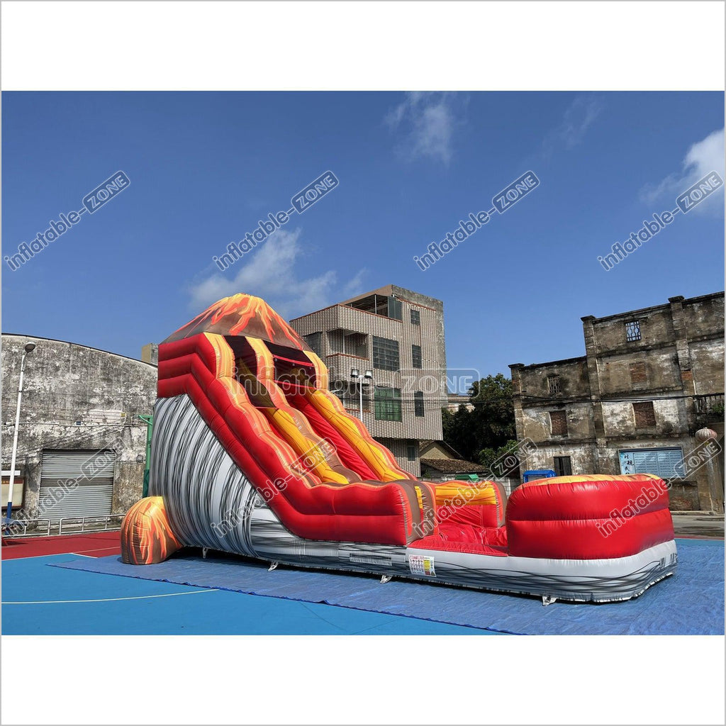 Inflatable Volcano Water Slide Blow Up Magma Color Water Slide Factory ...