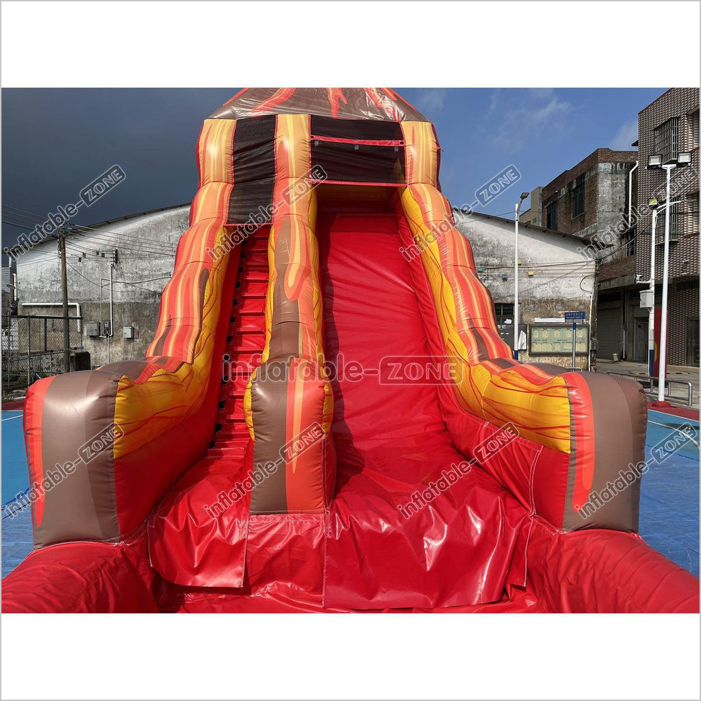 Inflatable Volcano Water Slide Blow Up Magma Color Water Slide Factory ...