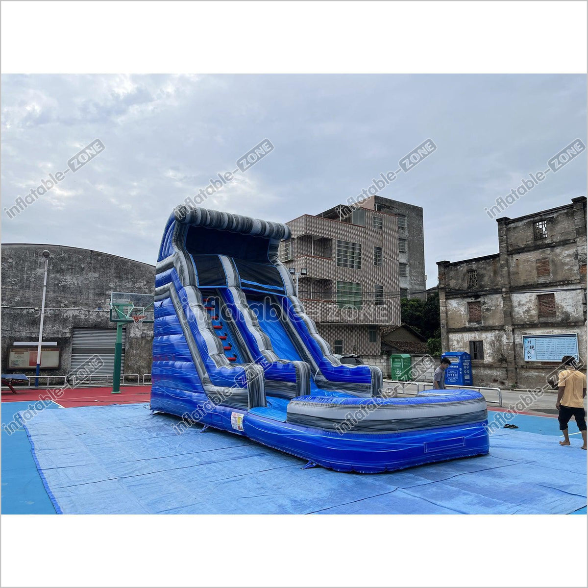 Inflatable Outdoor Water Slide With Water Pool Blow Up Jumping Water S ...