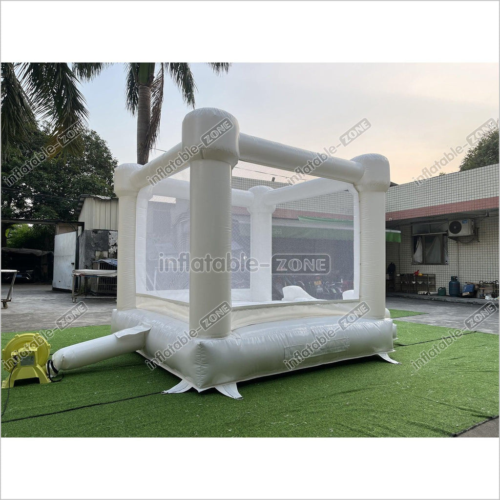 Inflatable Small White Bounce House With Slide for Party White Bouny C ...