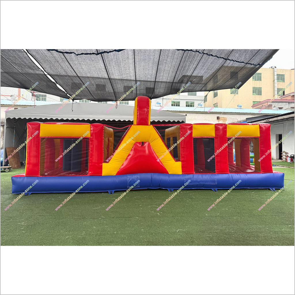 Adult Fun Games Cheap Inflatable Obstacle Course Red Yellow Blue Infla