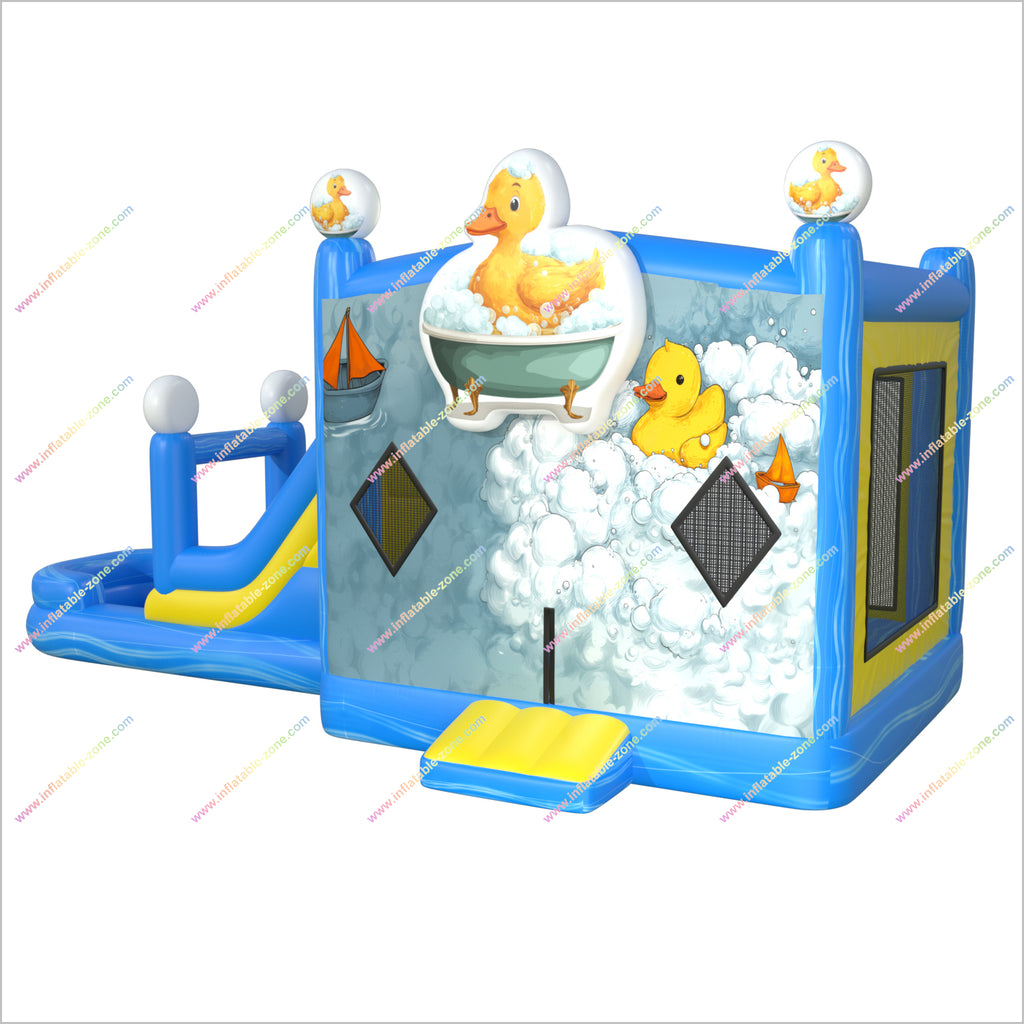 Duck Party Inflatable Bouncy Castle With Water Slide Factory Direct Co