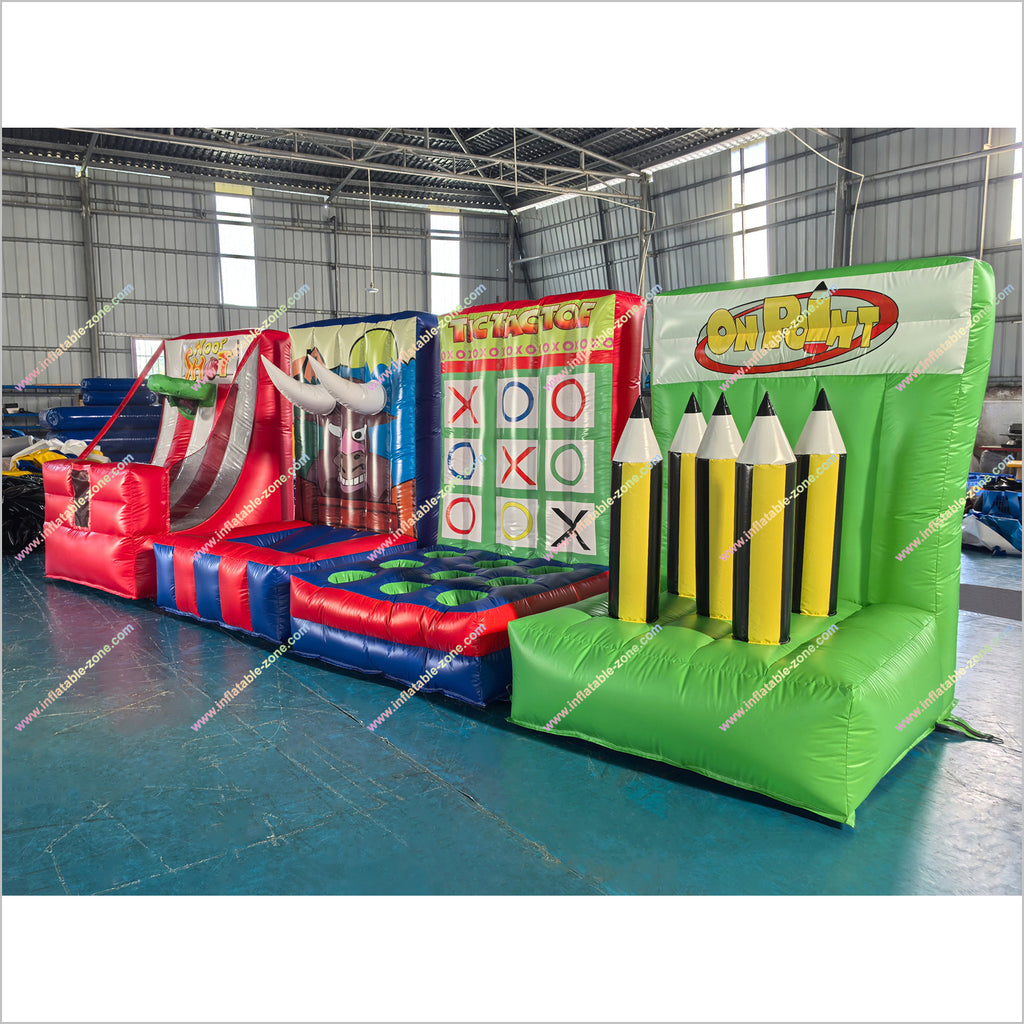 Fun Time Inflatables Basketball Hoop Shot Tic Tac Toe 4In1 Commercial