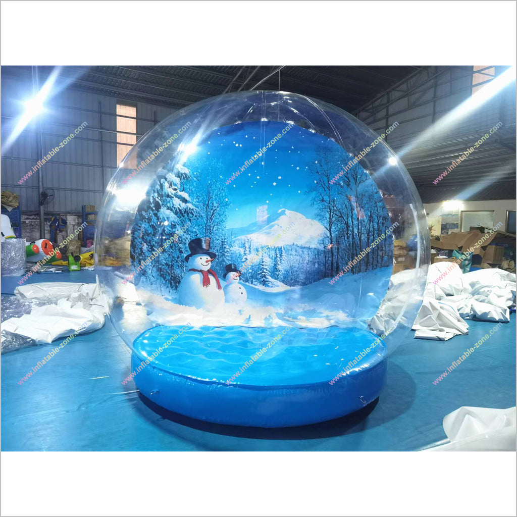 Inflatable Games Snowman In A Snow Globe Advertising Decoration Blow U