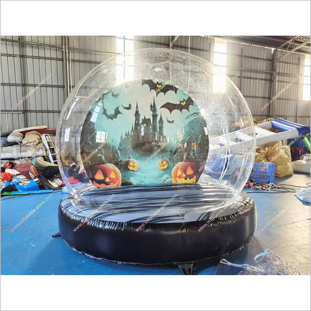 Inflatable Halloween Globe Haunted House Bounce House Pumpkin Snow Glo