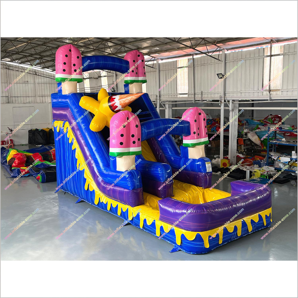 Inflatable Ice Cream Waterslide Cheap Blow Up Pool Rental Fun And Safe