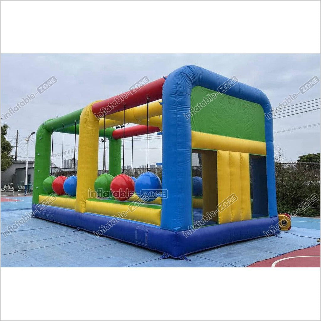 Inflatable Interactive Gauntlet Inflatable Game Cannonballs Boulder Da ...