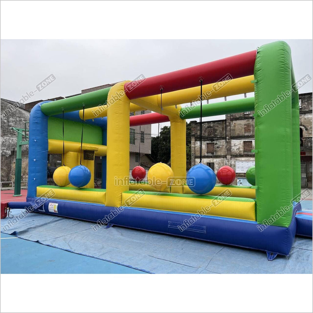 Inflatable Interactive Gauntlet Inflatable Game Cannonballs Boulder Da ...