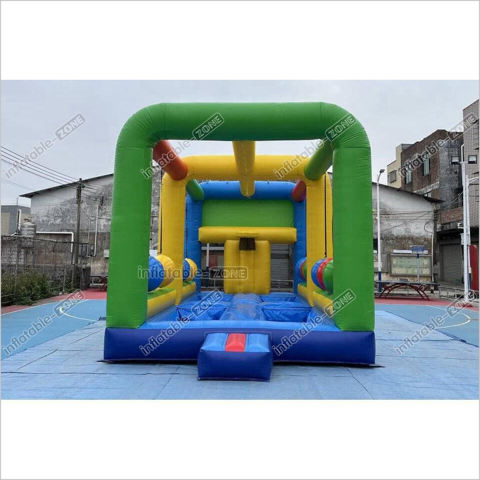 Inflatable Interactive Gauntlet Inflatable Game Cannonballs Boulder Da ...